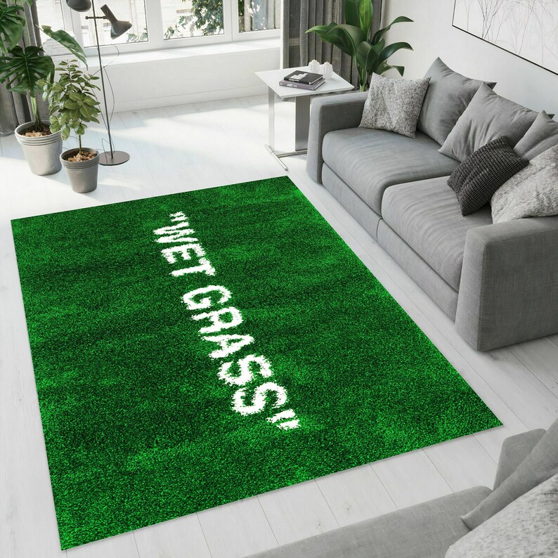 Wet Grass Rug Wet Grass Carpet Wet Grass Modern Rug Area - Etsy