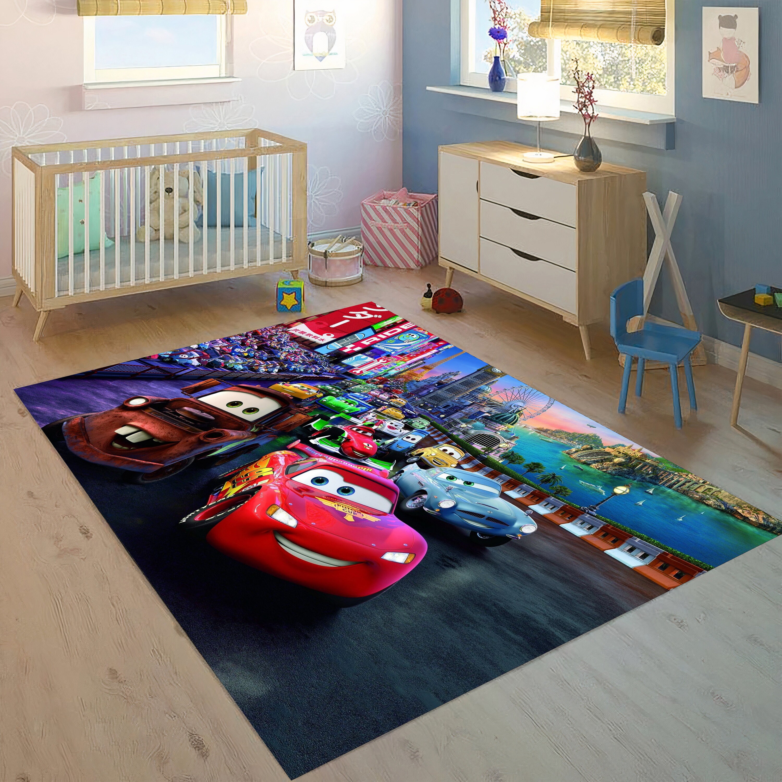 Lightning McQueen Rug, Cars Movie Rug, Kids Room Rug, Nursery Rug, Cute ...