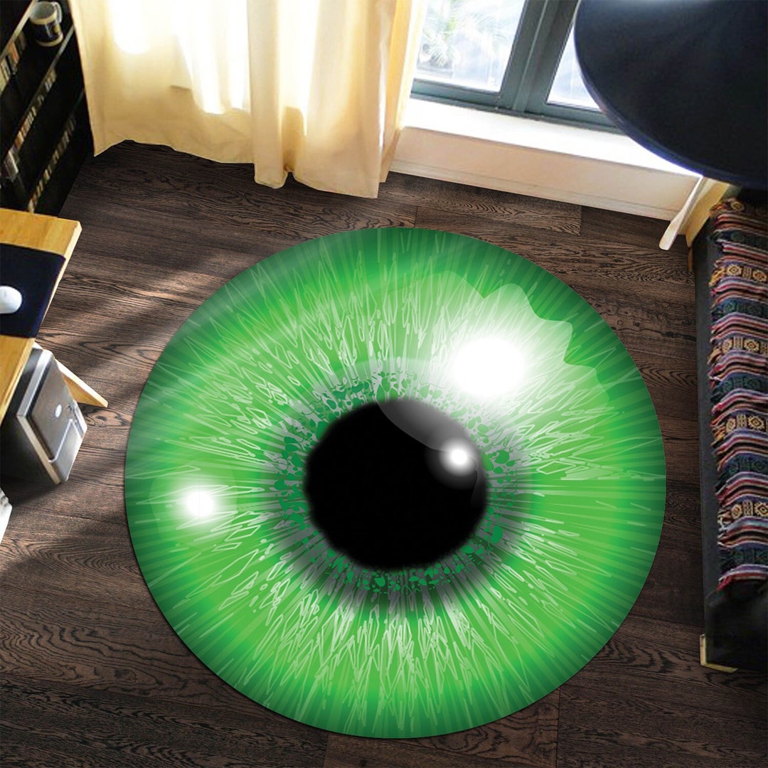 Human Eye Rug, Human Eye Round Rug, Round Carpet, Gamer Room Rug, Non ...