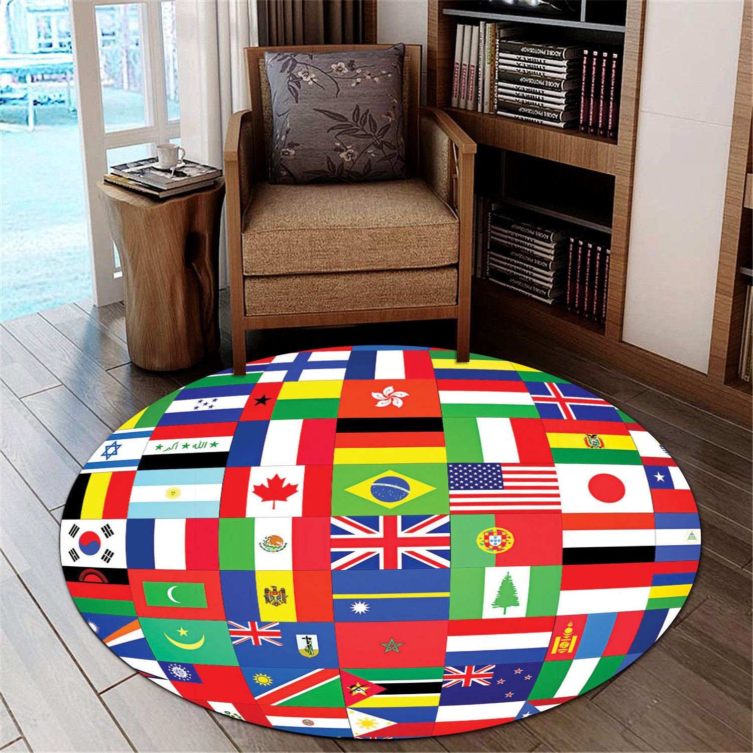 World Flags National Flags Rug Round Carpet Gamer Room Rug - Etsy