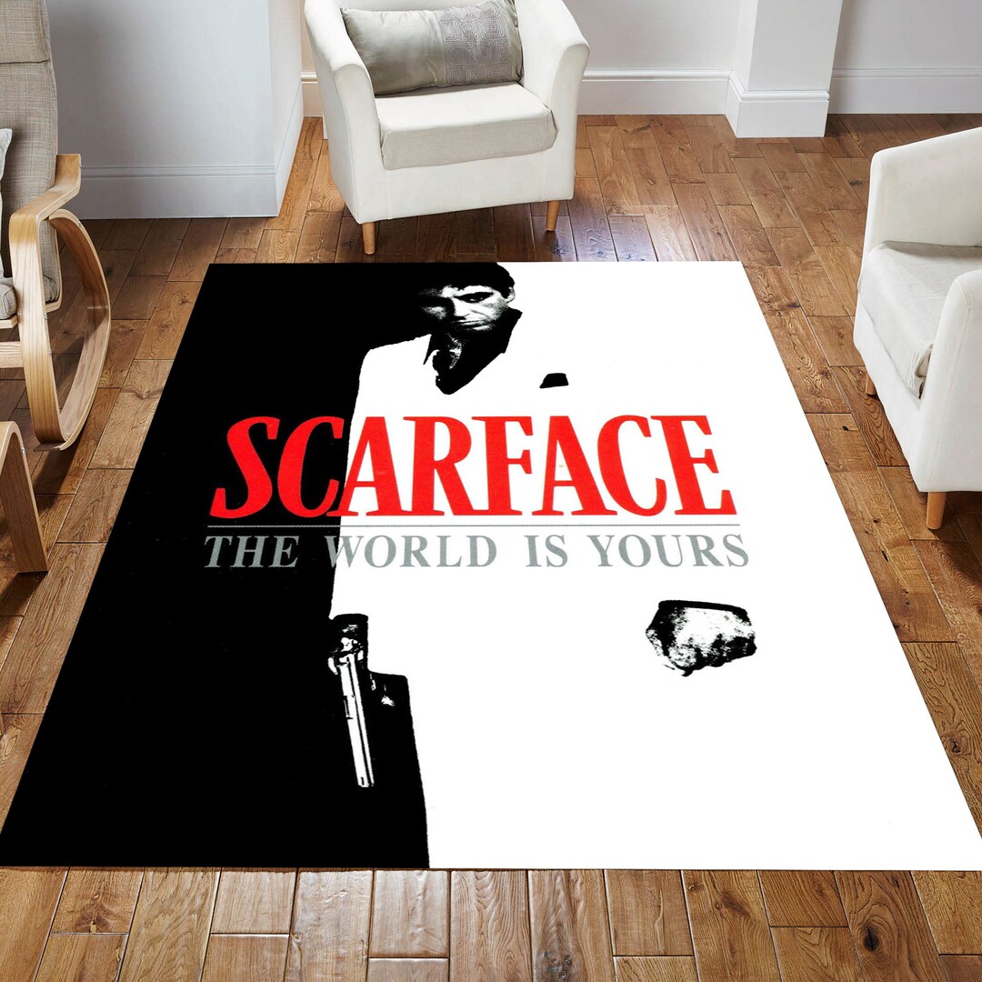 Scarface Rug, Tony Montana Rug, Rug for Living Room, Rug for Bedroom ...