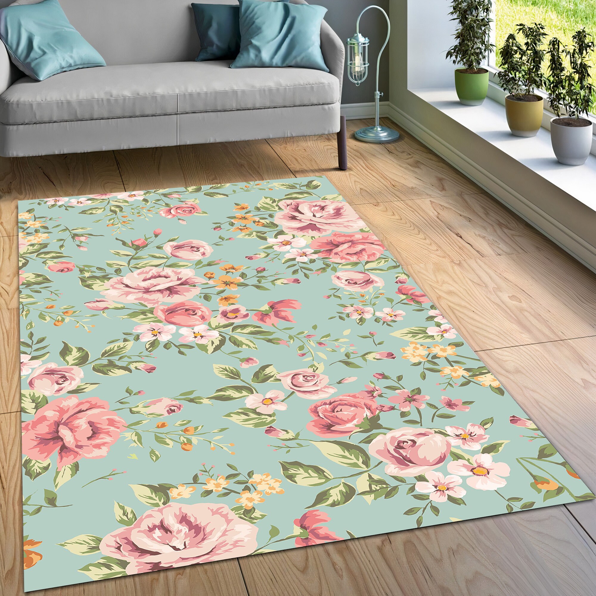 Beautiful Flower Rug Rug for Living Room Rug for Bedroom - Etsy