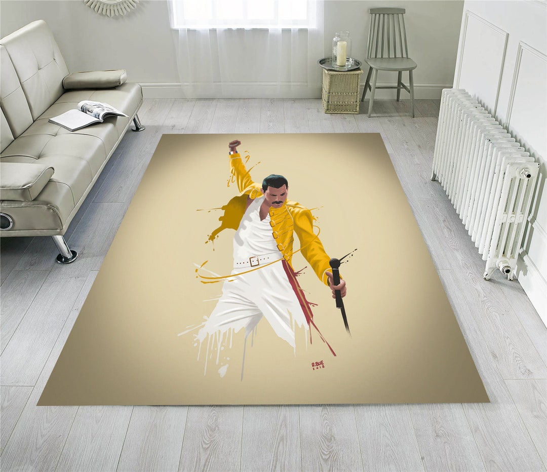Freddie Mercury, Freddie Mercury Rug, Queen Band, Queen Band Rug, Gift ...