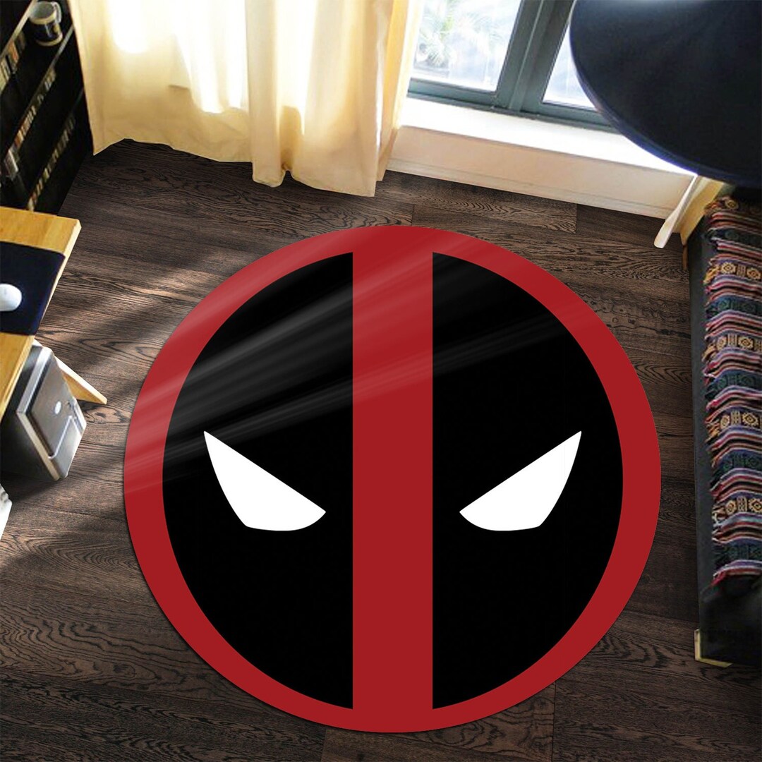 Deadpool Rug, Deadpool Round Rug, Round Carpet, Gamer Room Rug, Non ...