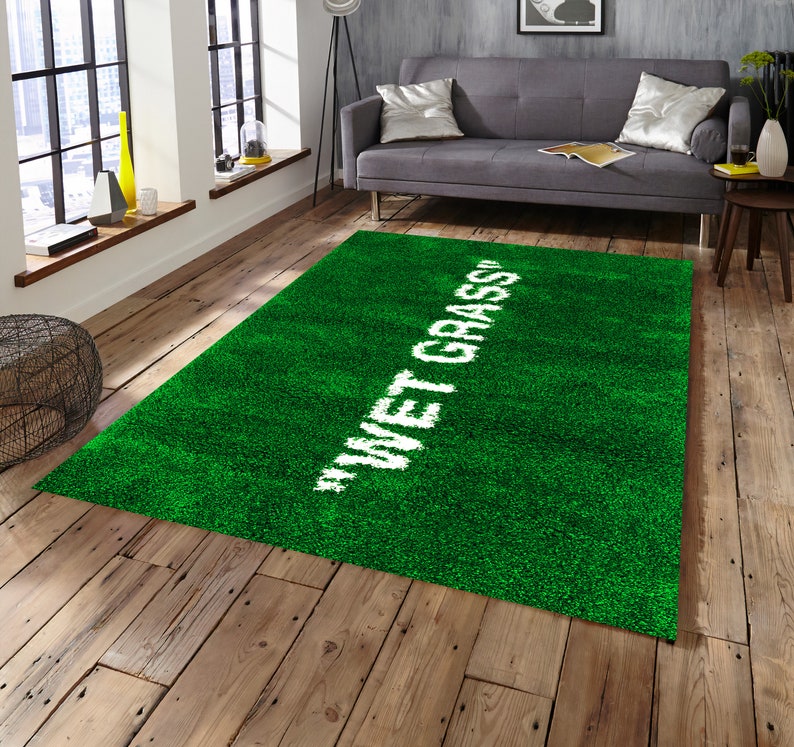 Wet Grass Rug Wet Grass Carpet Wet Grass Modern Rug Area - Etsy