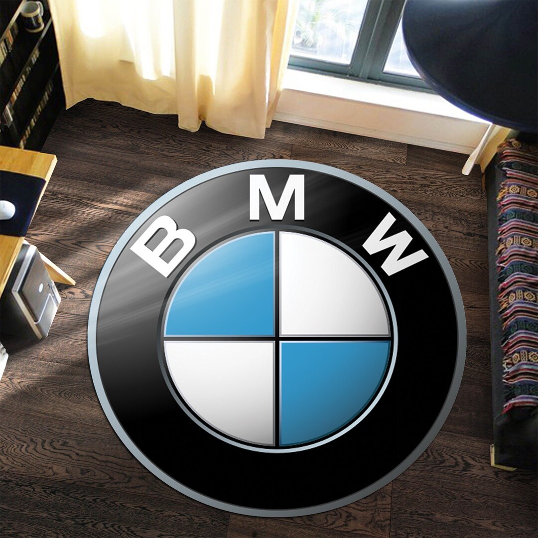 BMW Logo, BMW Round Rug, Round Carpet, Gamer Room Rug, Non Slip Round ...