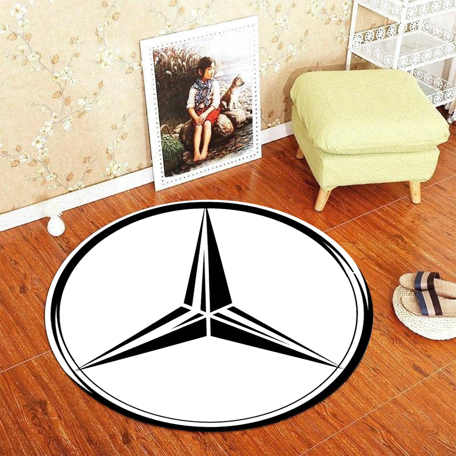Mercedes Logo Rug Mercedes Logo Round Rug Circle Rug Round - Etsy