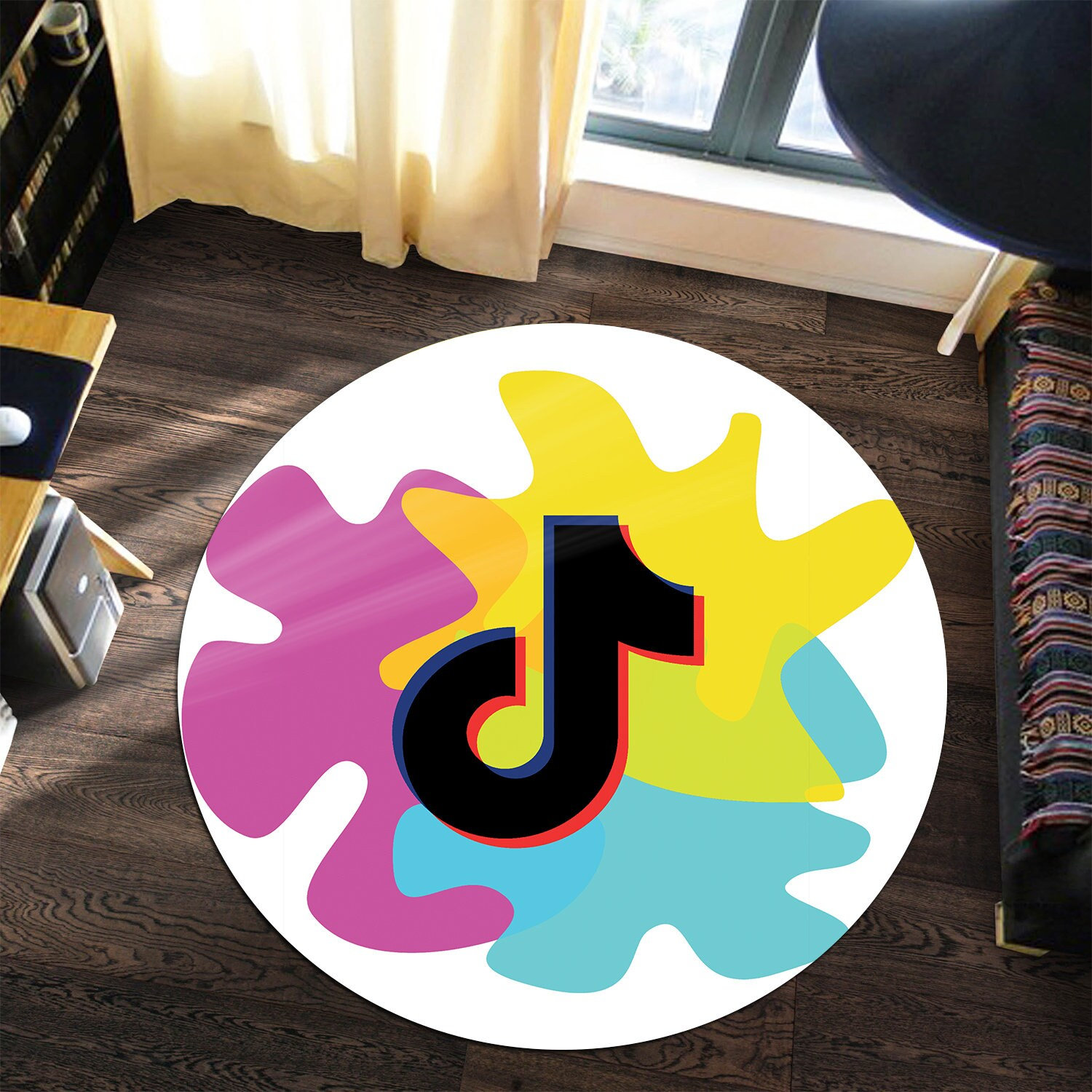 Tiktok Logo Rug Tiktok Logo Round Rug Circle Rug Round - Etsy Canada