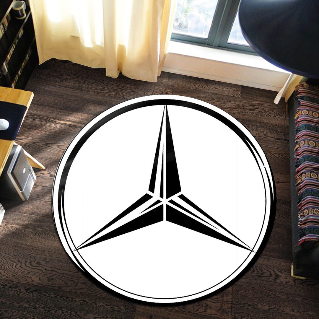 Mercedes Logo Rug Mercedes Logo Round Rug Circle Rug Round - Etsy