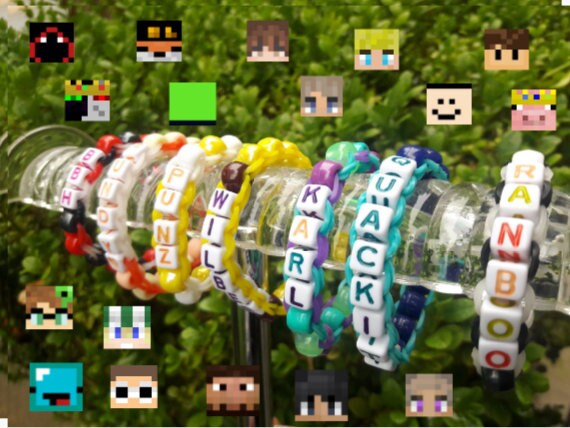 Dream SMP Minecraft MCYT Streamer Sk8 Kandi Rainbow Loom Gamer | Etsy