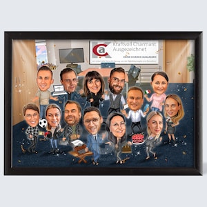 Digital Portrait, Group Gift, Group Portrait, Caricature From Photo ...