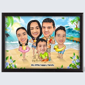 Custom Personalized Family Caricature, Group Caricature, Superhero ...