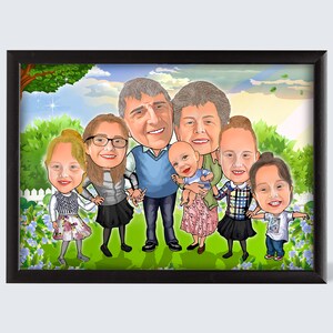 Custom Personalized Family Caricature, Group Caricature, Superhero ...