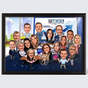 Digital Portrait, Group Gift, Group Portrait, Caricature From Photo ...