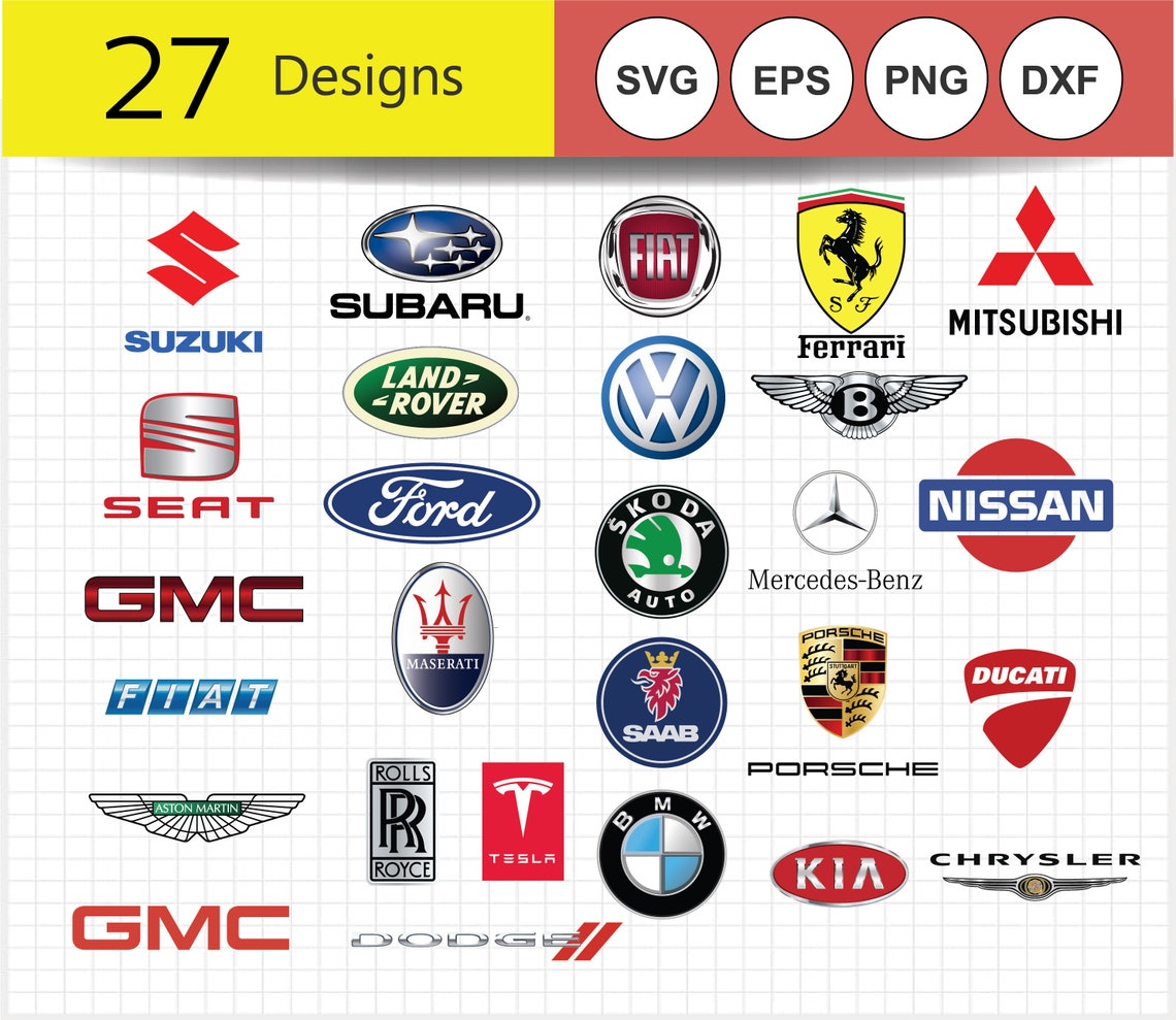 Car Logo's Car Emblem SVG Clipart Cut Files for Cricut | Etsy