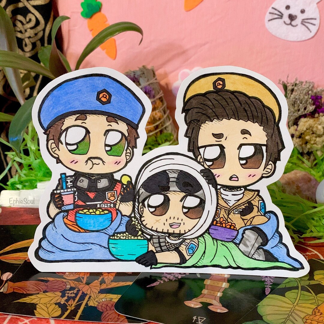 3 Chibis Together Stickers - Etsy
