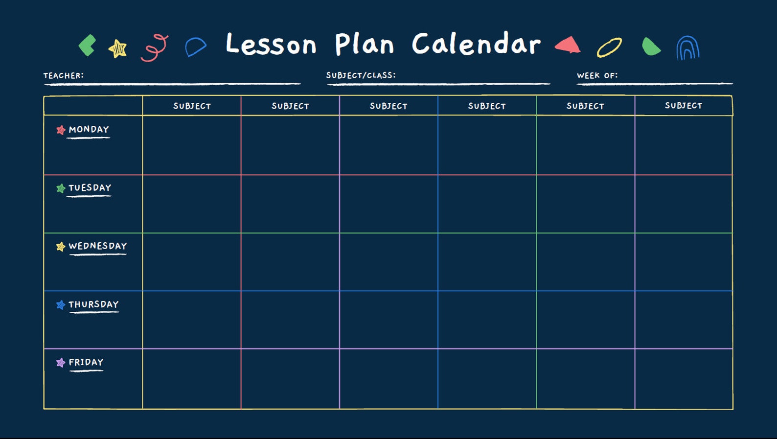 Lesson Plan Calendar - Etsy