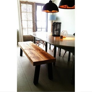 Solid Wood Dining Table Bench Rustic Bench Table Bench - Etsy