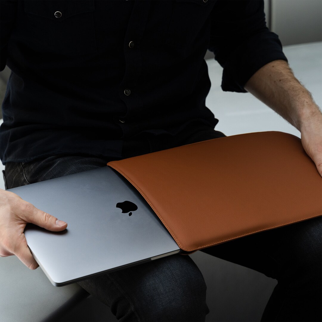 Minimalistic Leather MacBook Air and Pro Sleeve Brown / Embossed ...