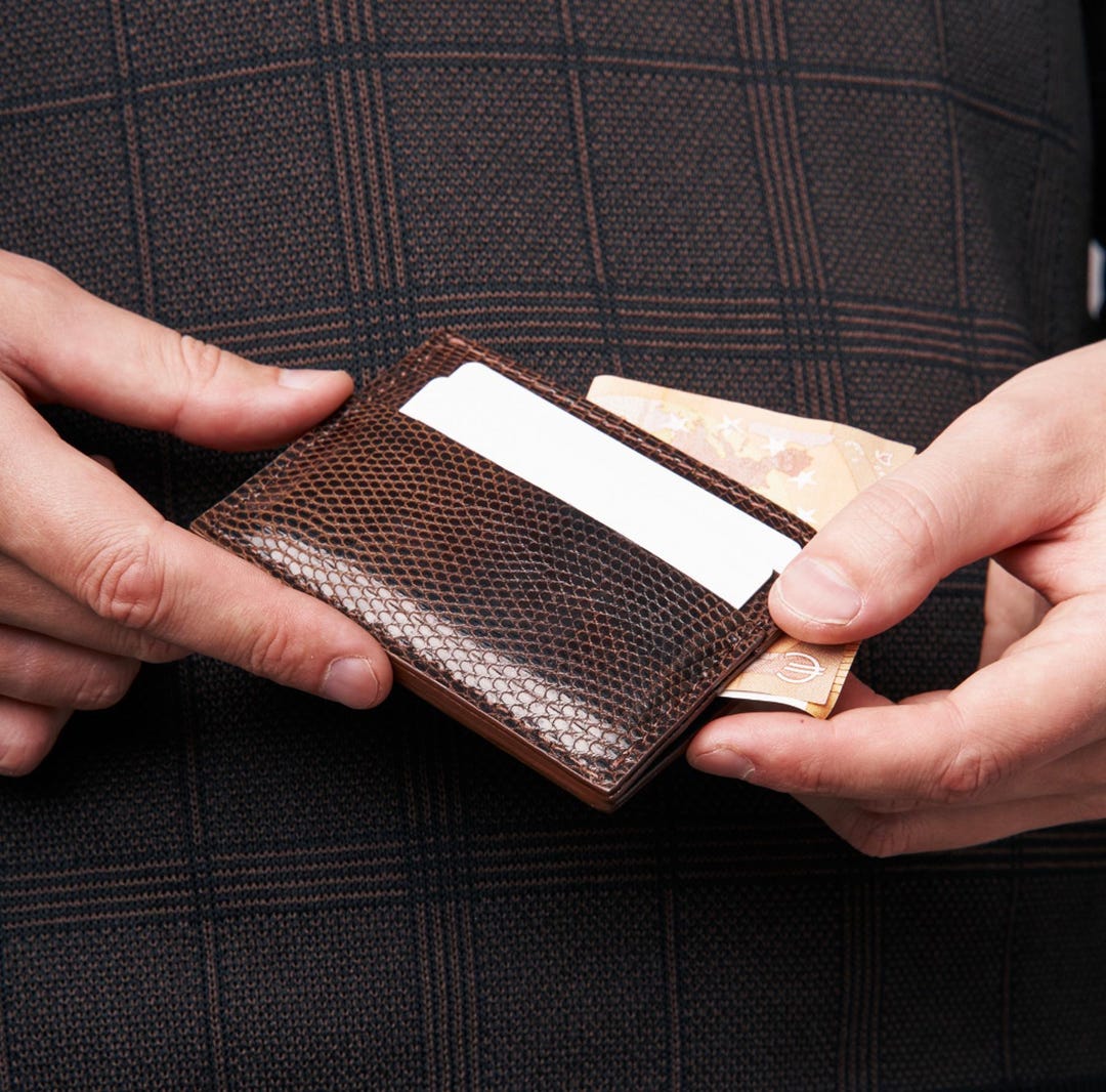 Exotic Salamander Leather Card Wallet: Handmade Minimalist Design - Etsy