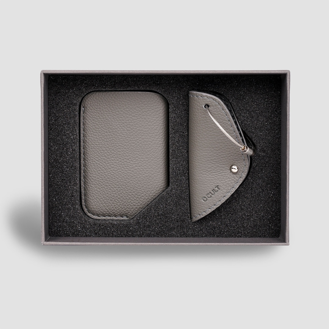 Essential Minimalist Bundle-gray Slide Wallet-leather Card Holder ...