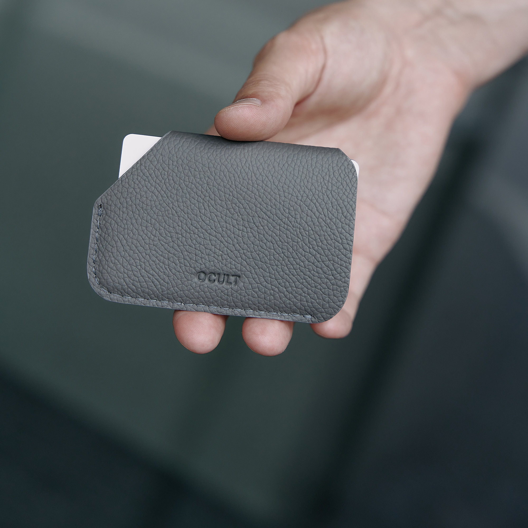 Mini Gray Slide Wallet- Slide Wallet Leather Card Holder Slim Wallet ...