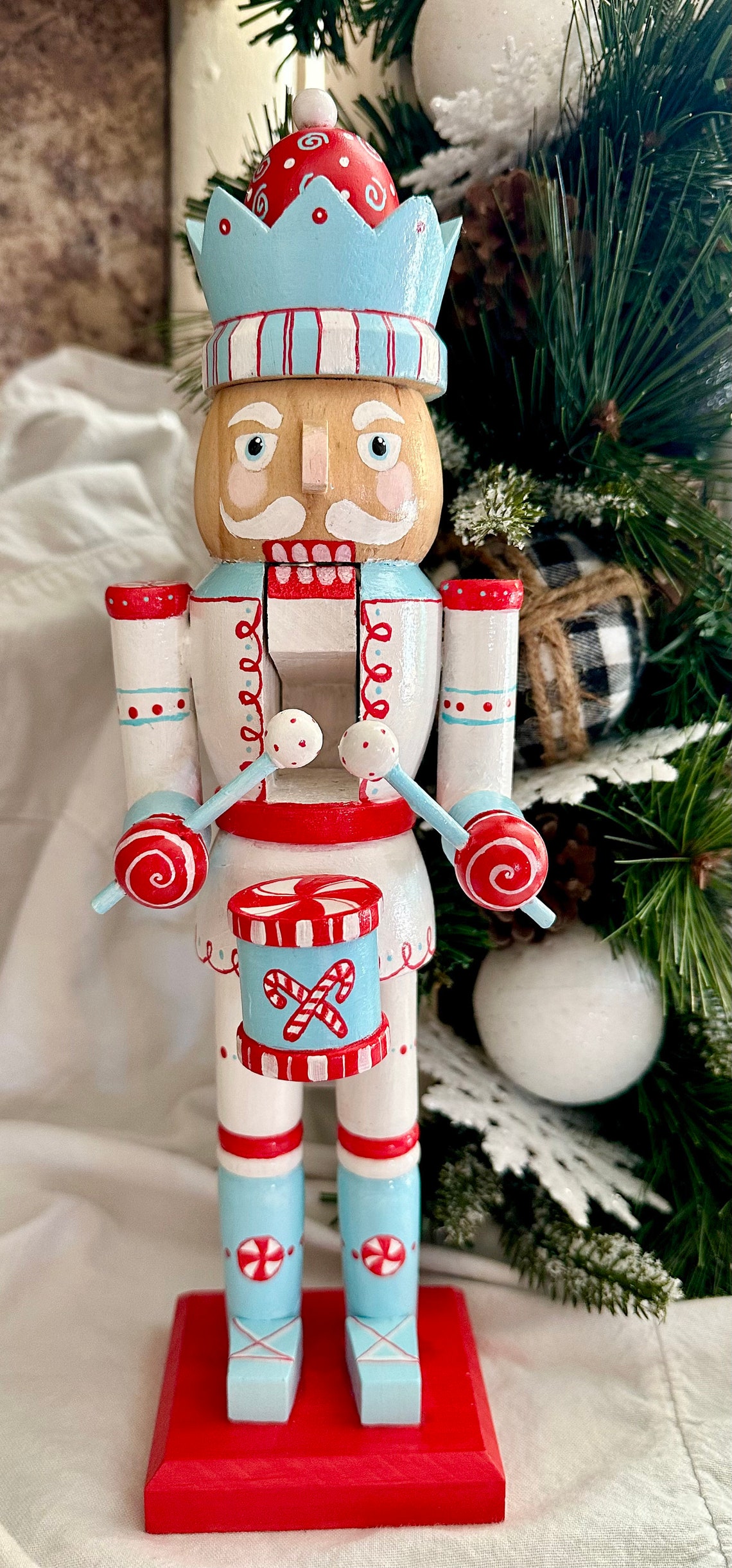 Peppermint Swirl Nutcracker - Etsy
