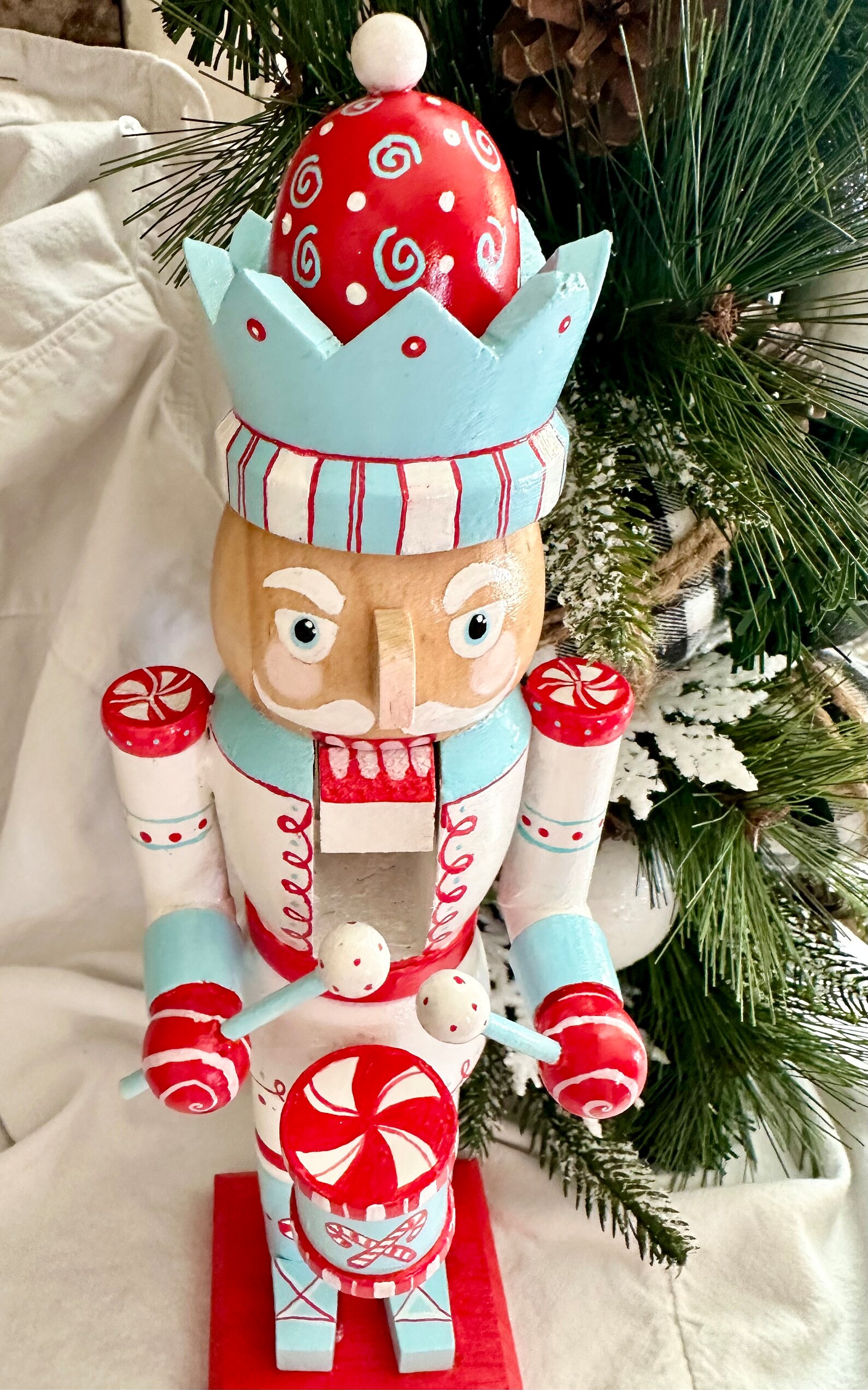 Peppermint Swirl Nutcracker - Etsy
