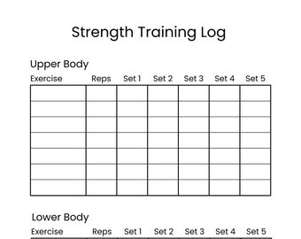 Strength Training Log - Etsy