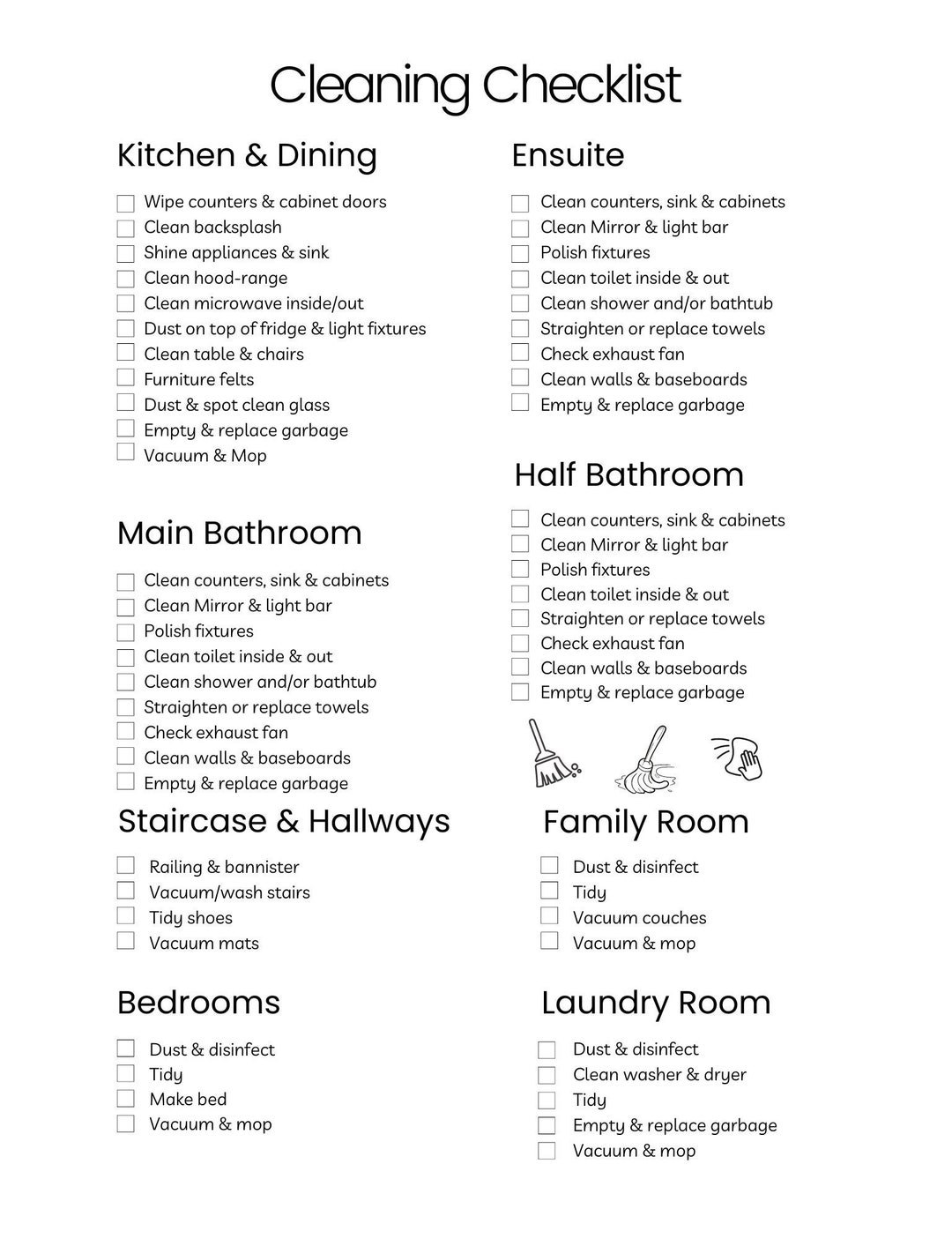 Monthly Cleaning Checklist Planner Add On - Etsy