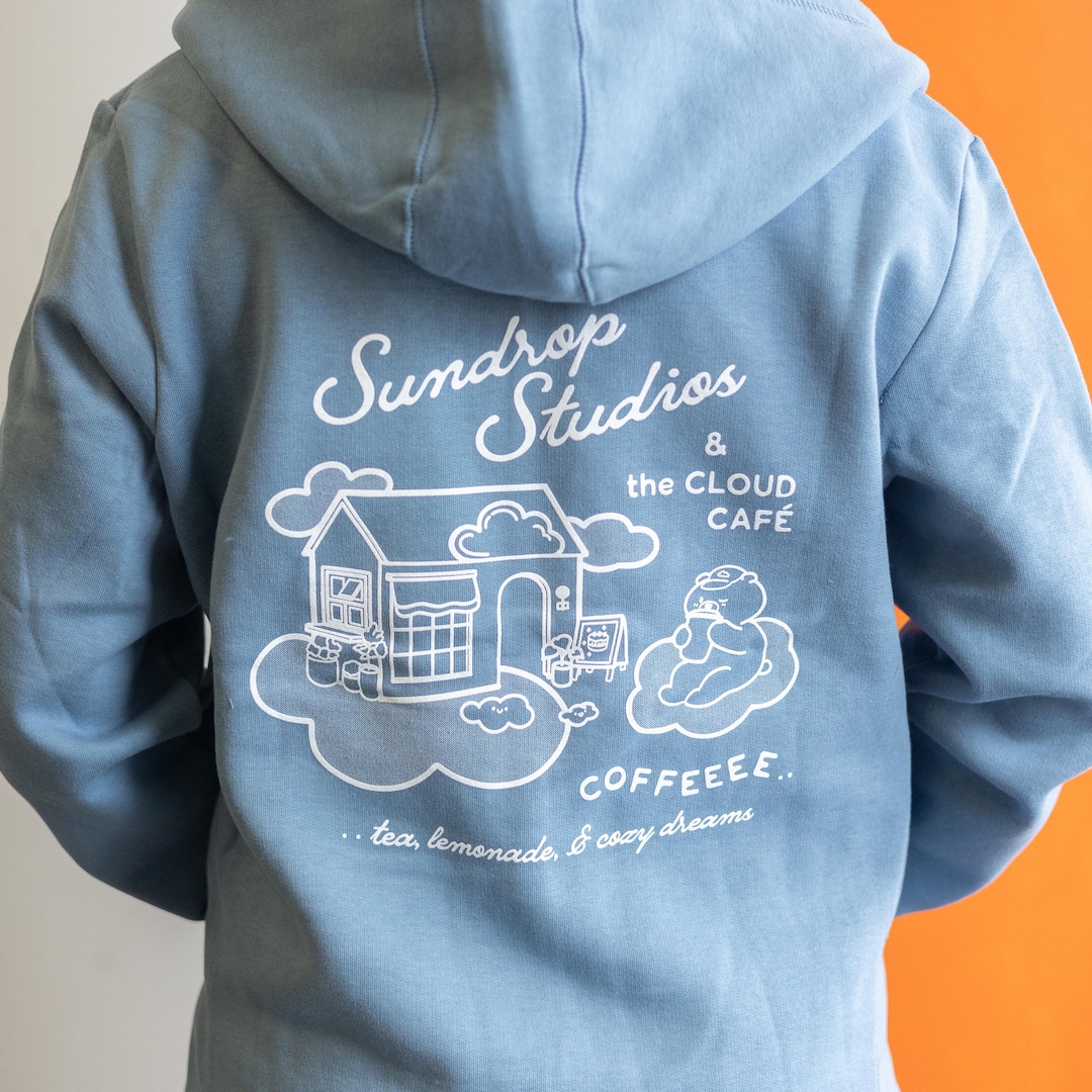 Cute Blue Cloud Zip-up Hoodie Oversized Fit - Etsy