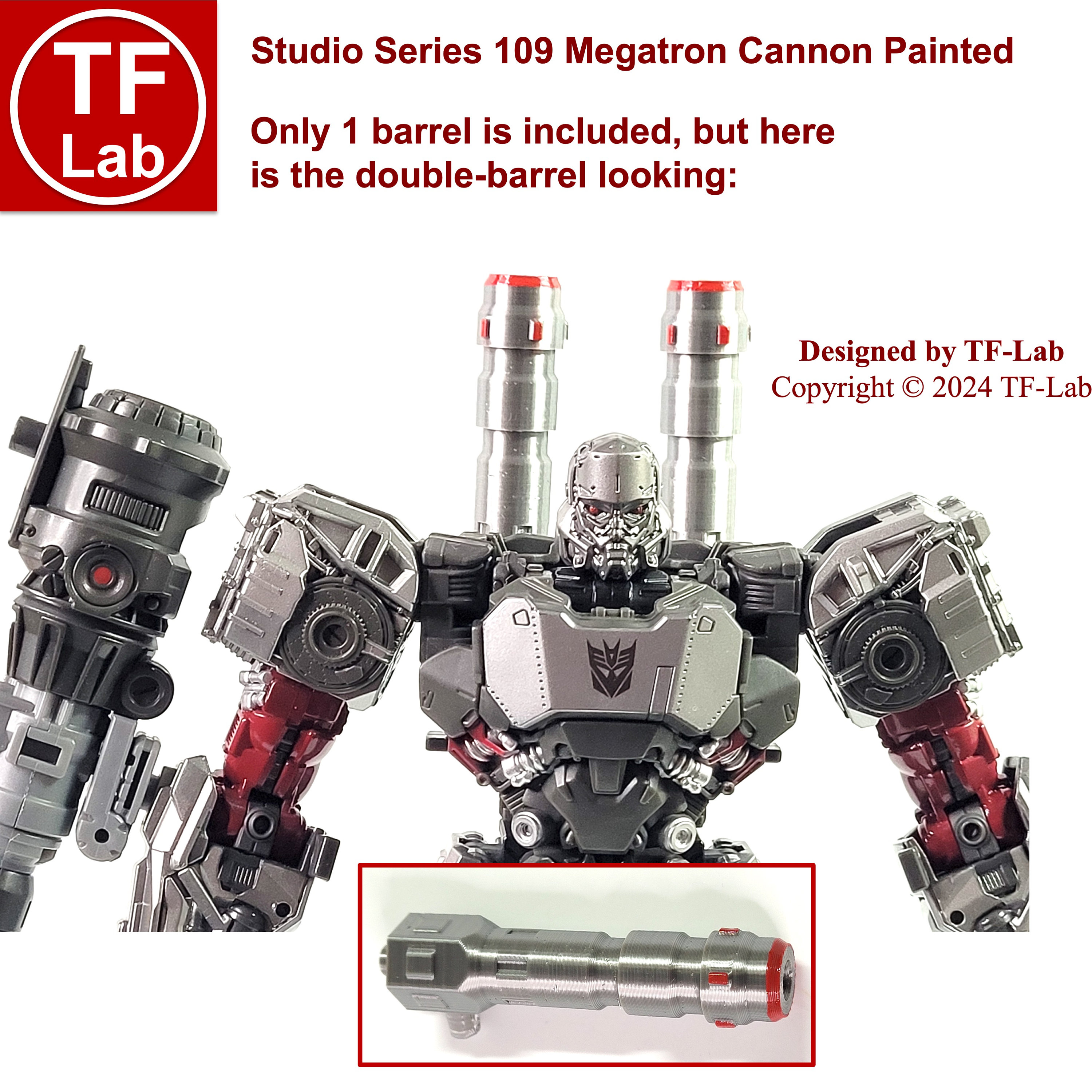 Studio Series SS 109 Megatron Painted Cannon Upgrade Kit Transformers ...