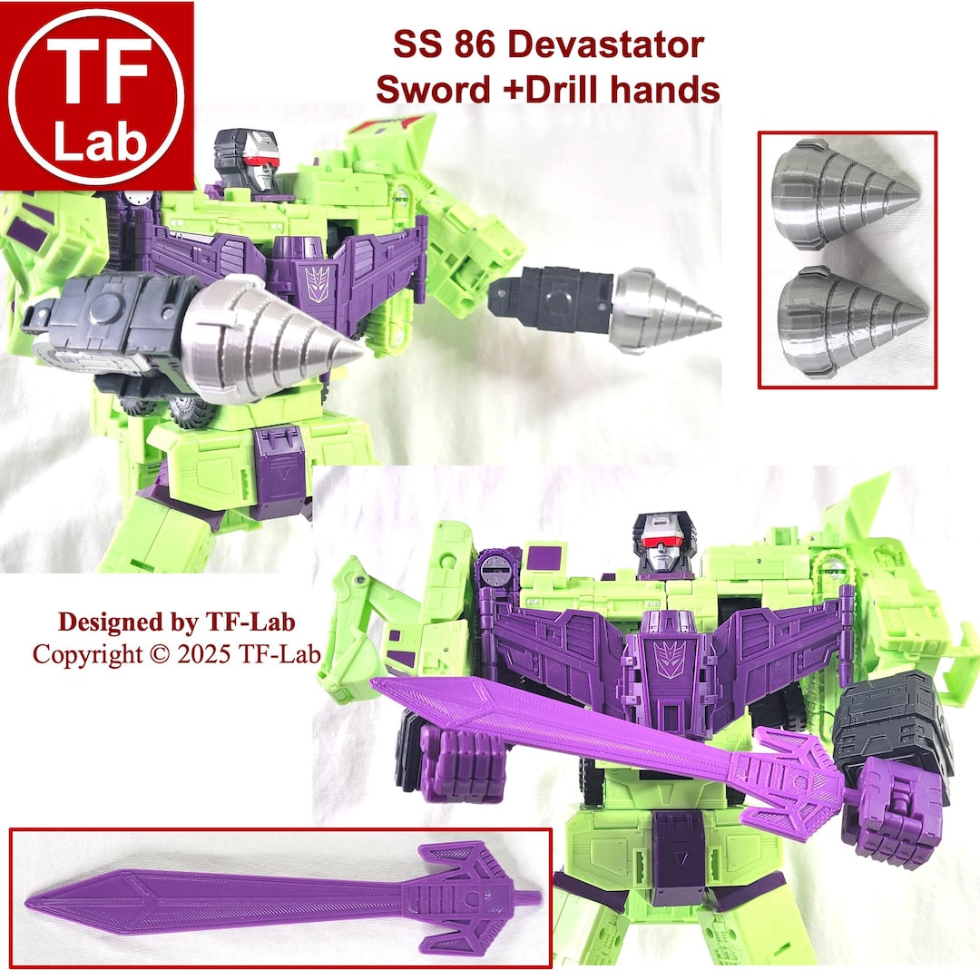Upgrade Kit: Transformers Studio Series SS 86 Devastator Sword + Drill ...