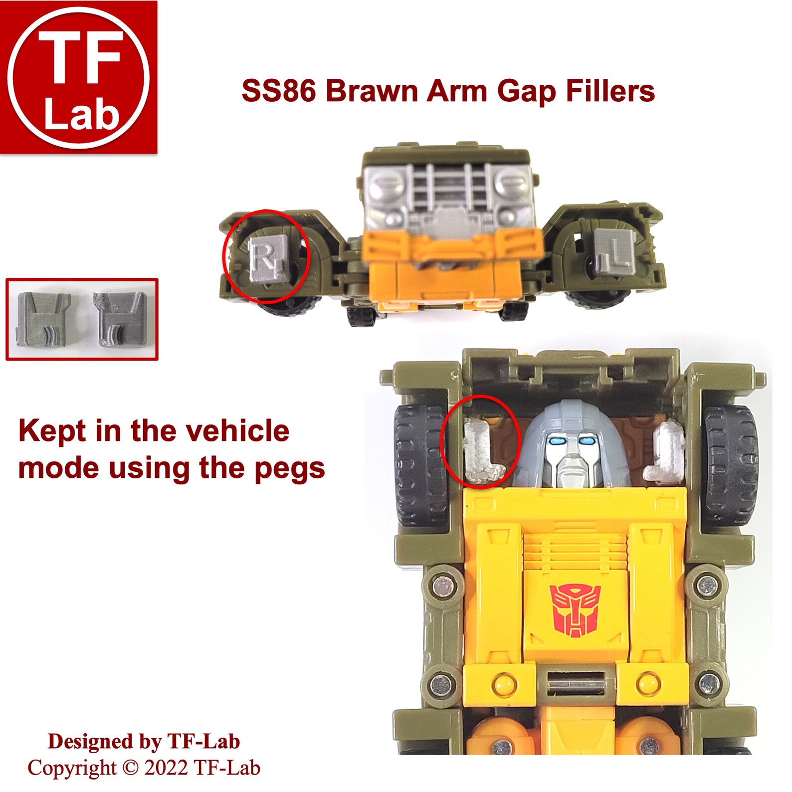 Wheel Arm Gap Covers Set Upgrade Kit for Transformers Studio Series SS ...