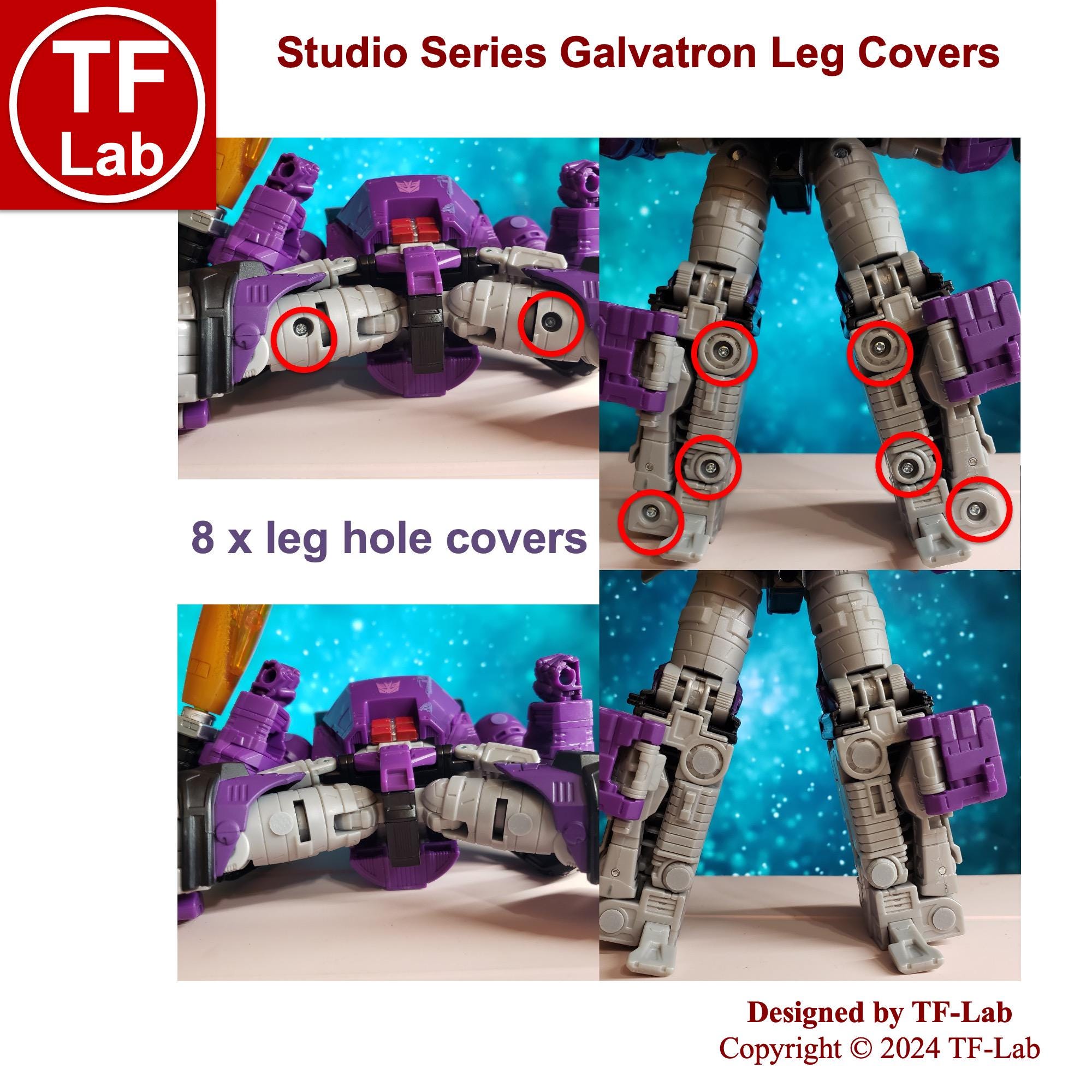 Studio Series 86 Galvatron Arm Gap Covers Fillers + Leg Covers Upgrade ...