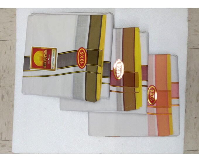 100% Pure Cotton Dhoti Fabric Traditional White Dhoti for Men ...