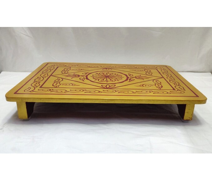 Beautiful Indian Handmade Wooden Bajot, Hand Painted Indian Chowki ...