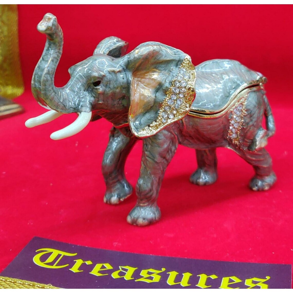 Silver Elephant Trinket Box With Mini Elephant Pendant in CZ - Etsy