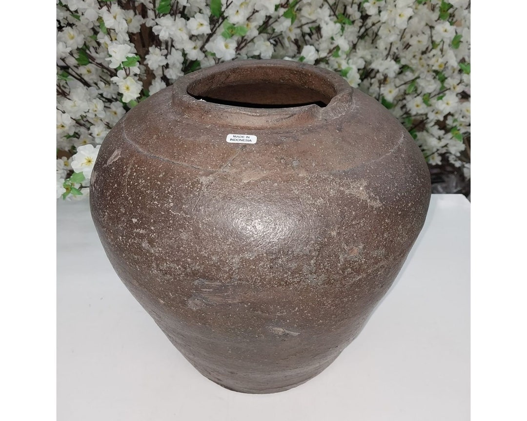 Vintage Clay Pot Vintage Water Vessel Rustic Pottery Unique Tribal Pot ...