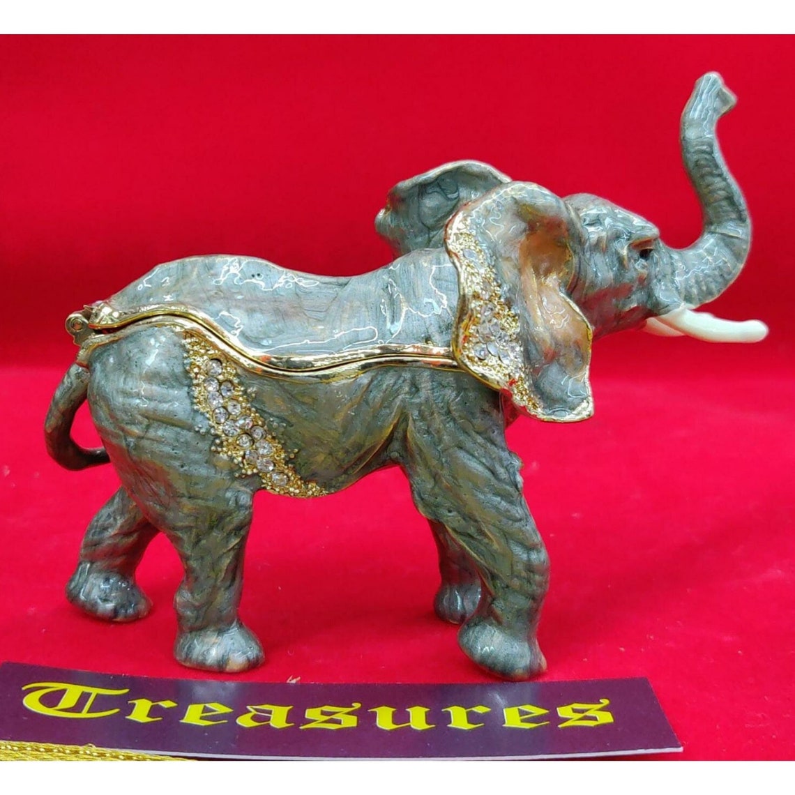Silver Elephant Trinket Box With Mini Elephant Pendant in CZ - Etsy