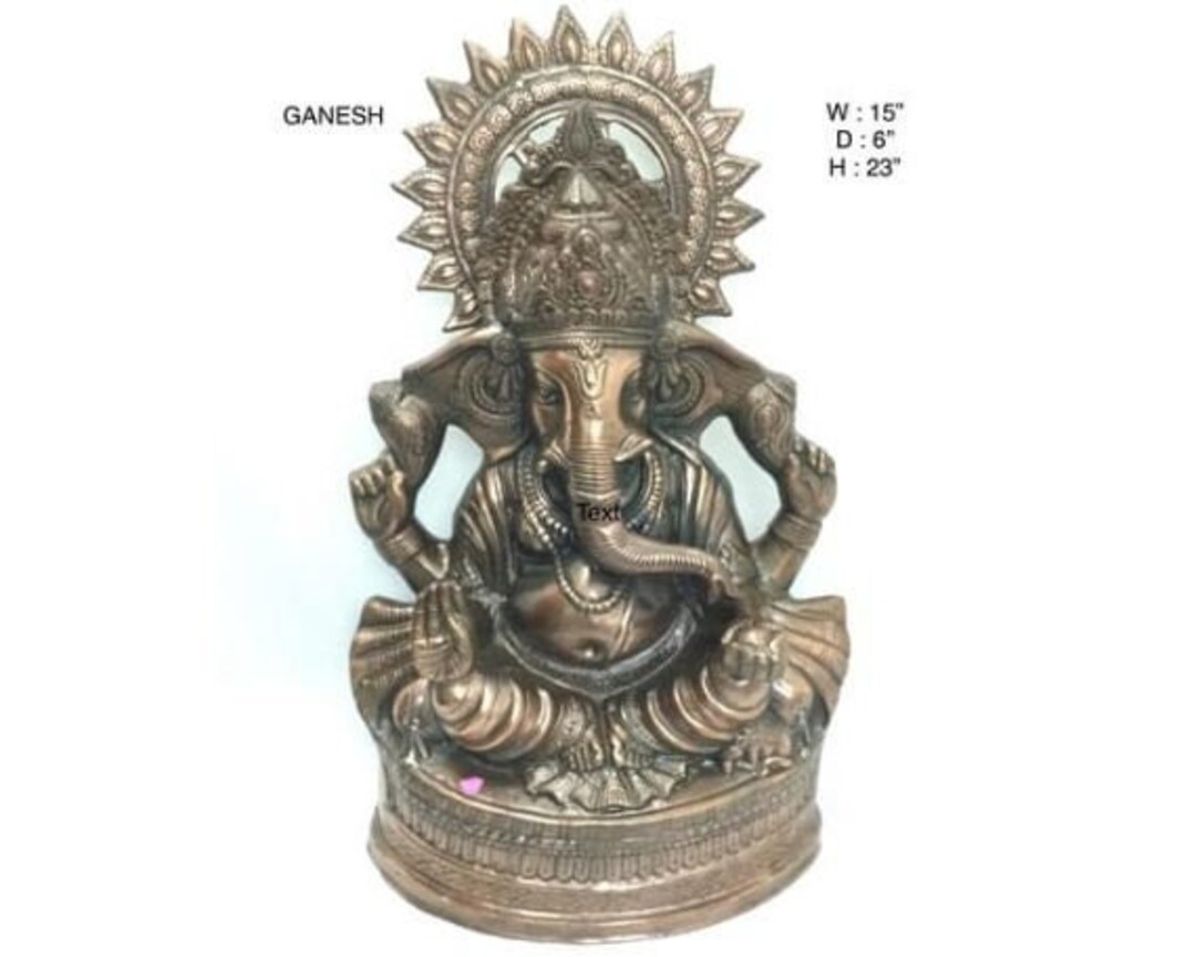 Lord Ganesh Murti Ganesha Idol Ganpati Bhagwan Copper Finished Statue ...