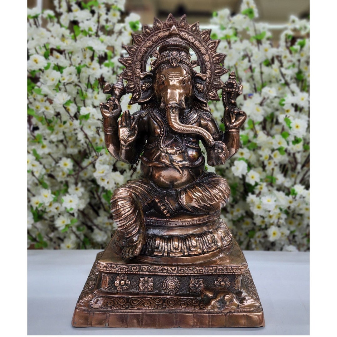 Large Ganesha Statue Bronze Lord Ganesha Idol Ganpati - Etsy