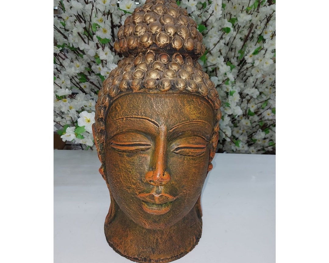 Vintage Buddha Head Statue Clay Buddha Idol Handmade Buddha Sculpture ...