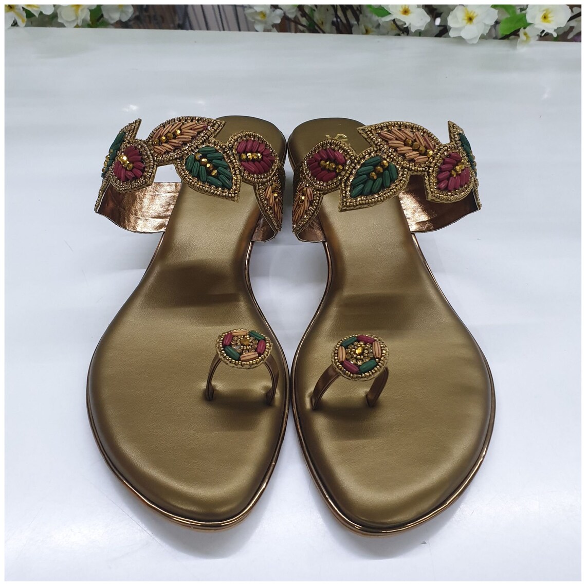 Low Heel Sandal for Women's Indian Handmade Bridal Sandal - Etsy