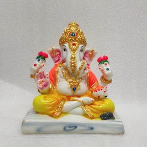 Lord Ganesha Statue 7 Ganesha Idol for Temple Decor Elephant God Statue ...