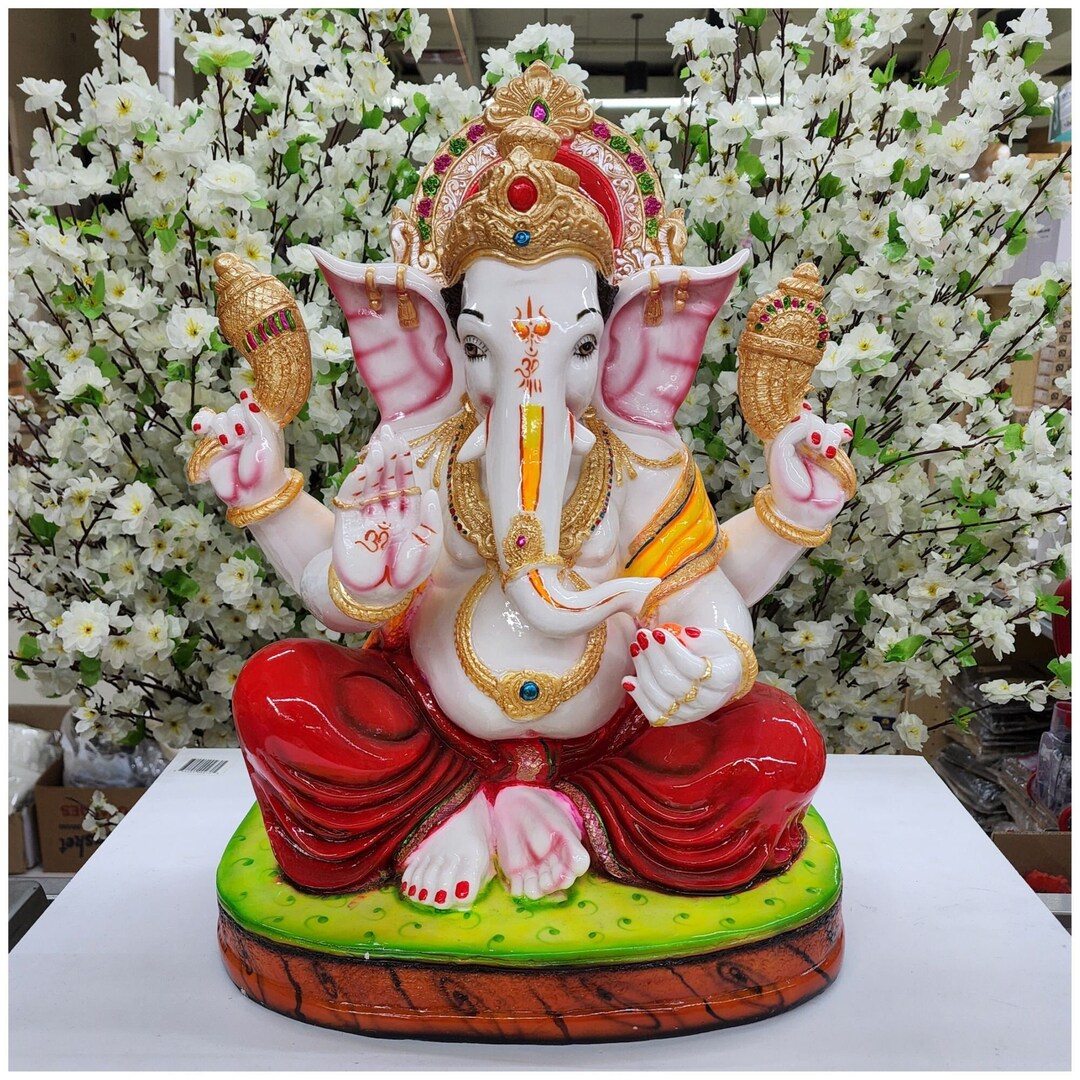 Ganesha Statue Large Ganesh Statue in Marble Dust Majestic - Etsy