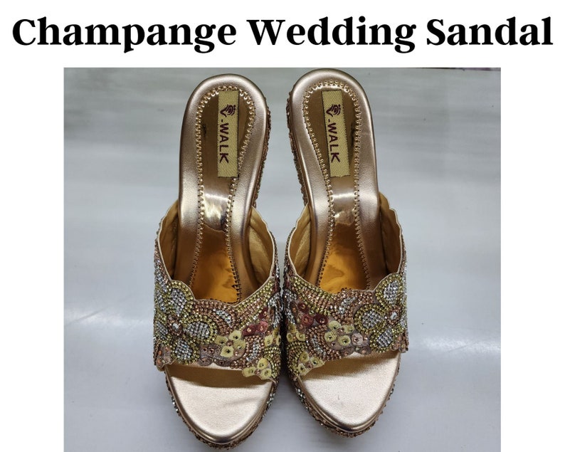 Indian Bridal Sandal Bridal High Heels Wedding Wedge - Etsy