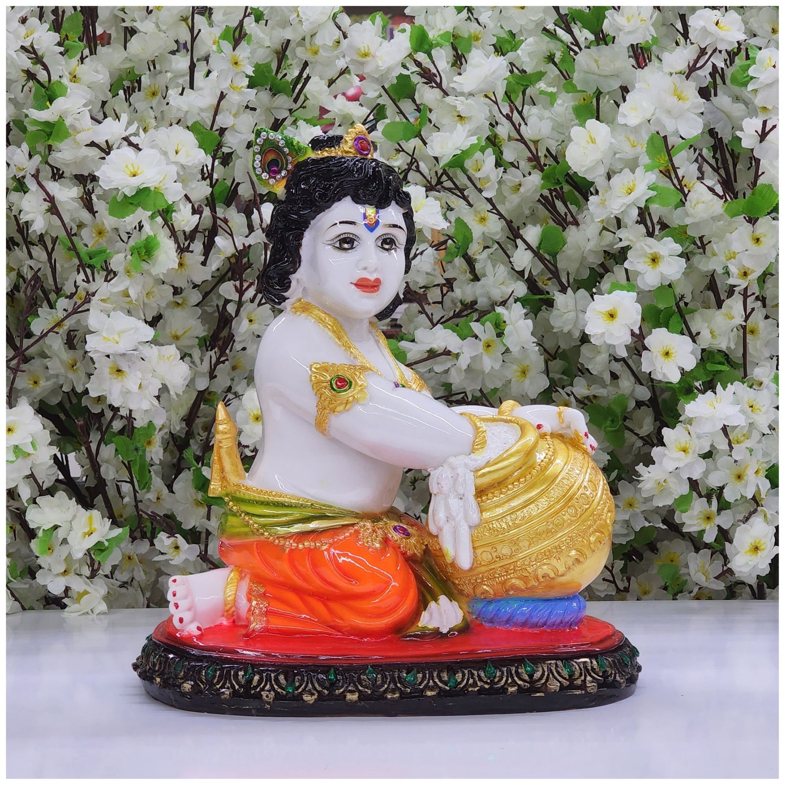 Baby Krishna Statue Lord Krishna Idol Bal Gopal Statue Makhan - Etsy