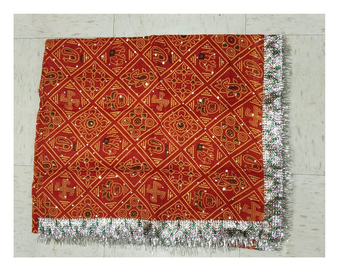 Navratri Puja Mata Ki Chunri Indian Puja Chunri Red Mata Rani Chunni ...