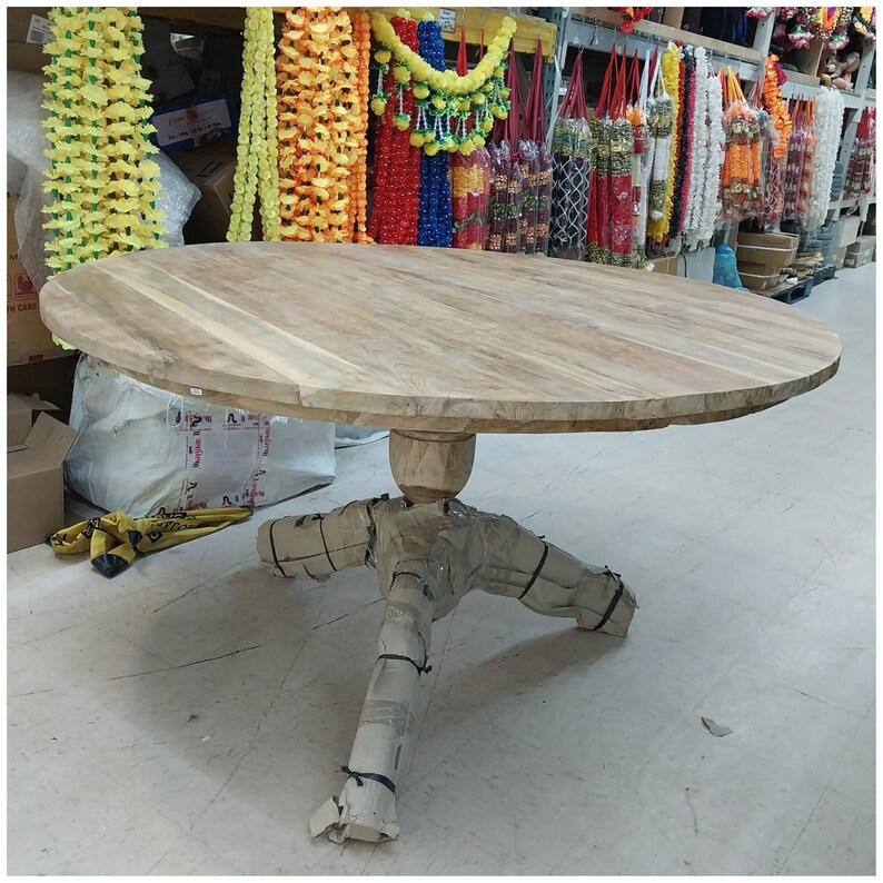 Wooden Round Table Top Vintage Round Table Handmade Rustic - Etsy